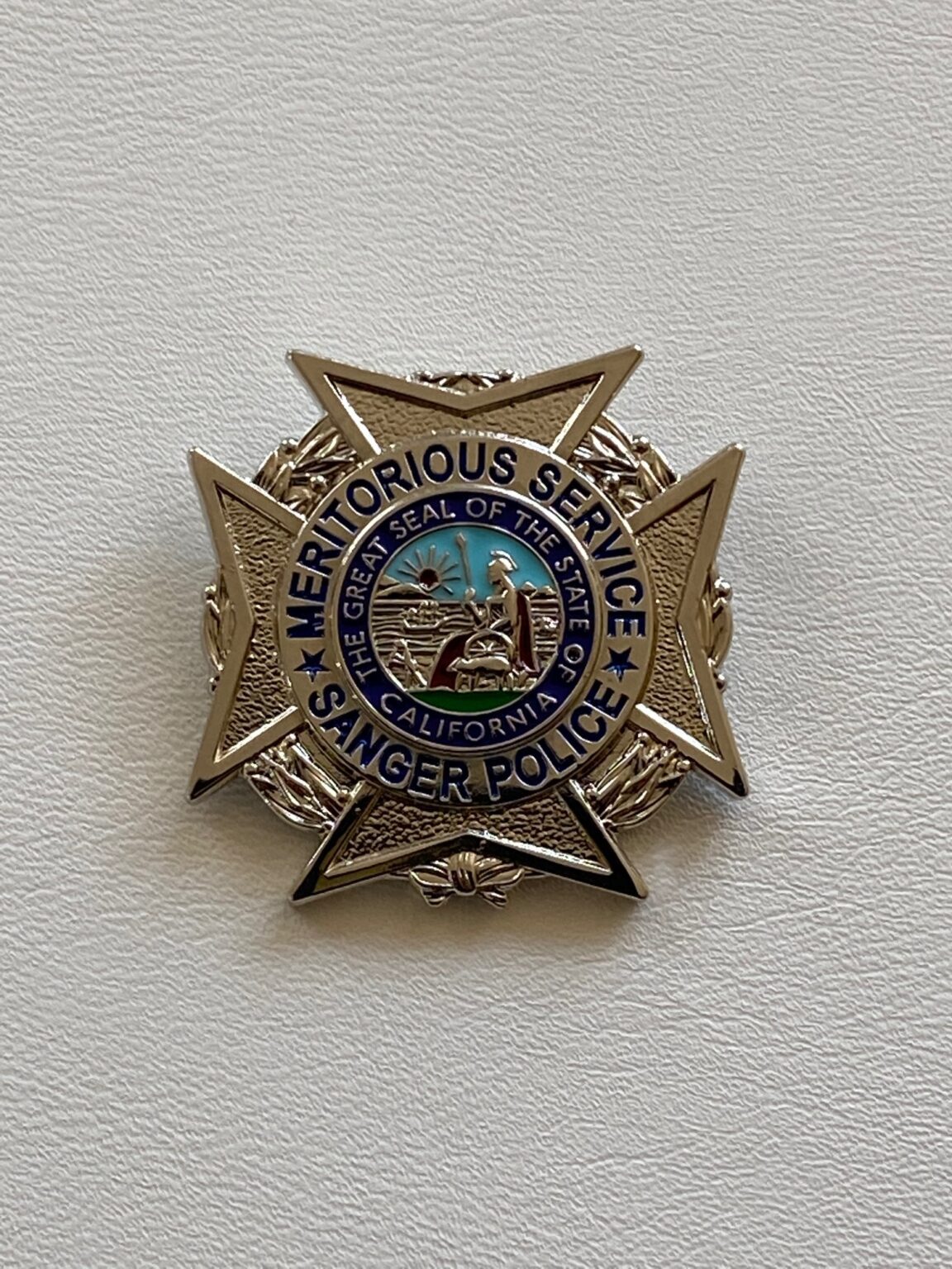 SANGER POLICE, MERITORIOUS SERVICE - ER Badge